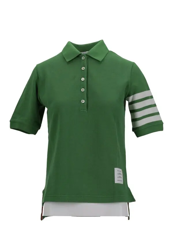Thom Browne 4 Bar Short Sleeved Polo Top - Lt Green