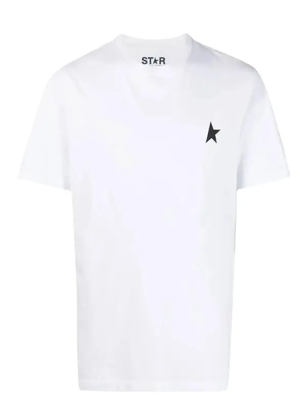 GOLDEN GOOSE Star M's Regular T Shirt/ Small Star/ Blackboard - Optic White/black