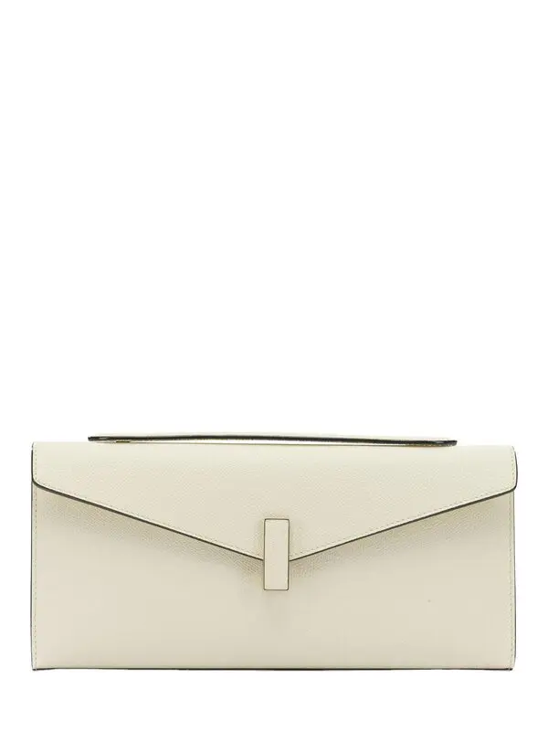 VALEXTRA Isis Clutch With Shoulder Strap - White