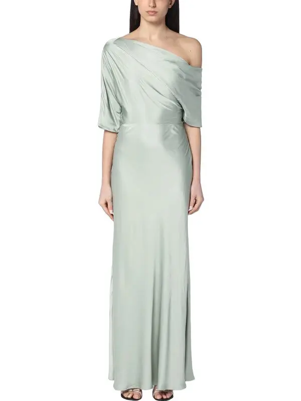 MALINA Marisa Asymmetrical Long Dress - Green
