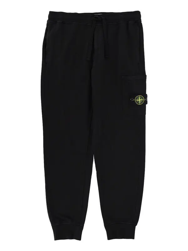 Stone Island Jogger Pants With Logo Patch - Black