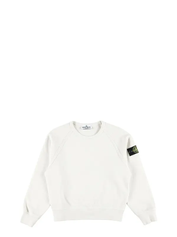 Stone Island Raglan Sleeve Fleece Cotton Sweatshirt - Burro