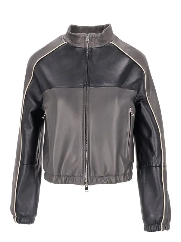 LA ROSE Leather Bomber - Antracite