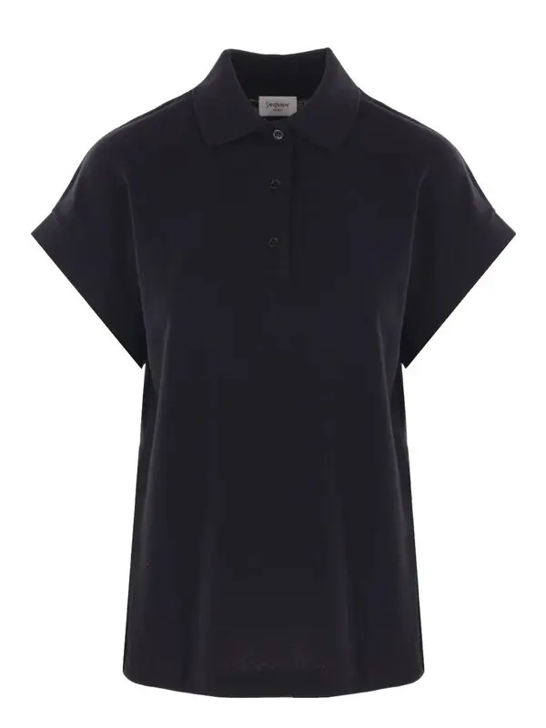 Saint Laurent Sleeveless Polo - Nero