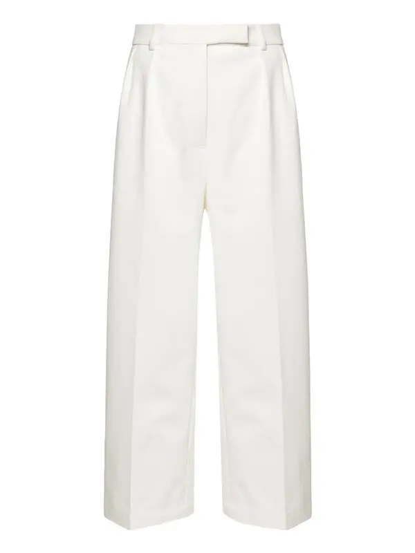 Thom Browne Relaxed Fit Pleated Trousers - White