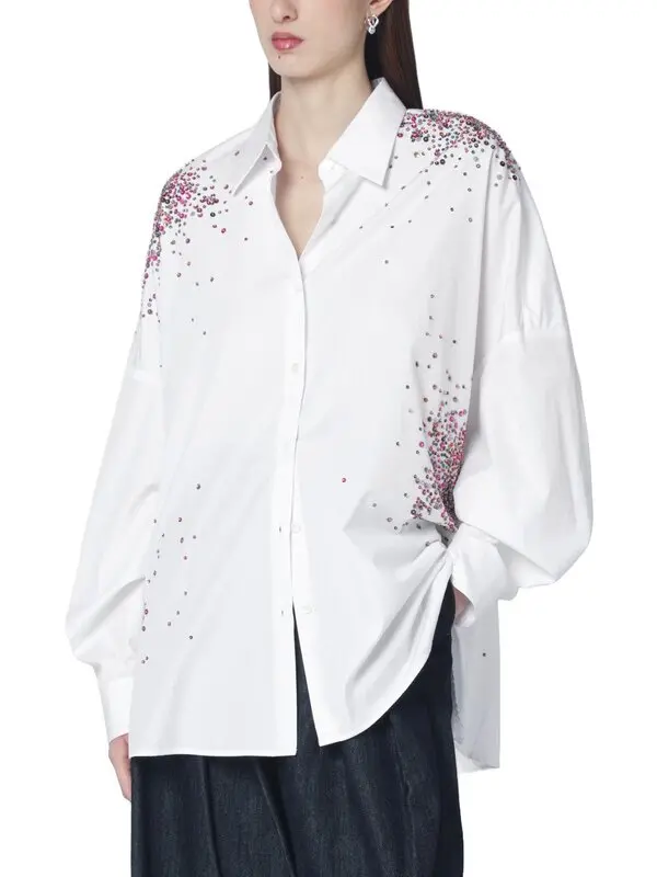 Dries Van Noten Oversized Shirt With Firework Embroidery - White