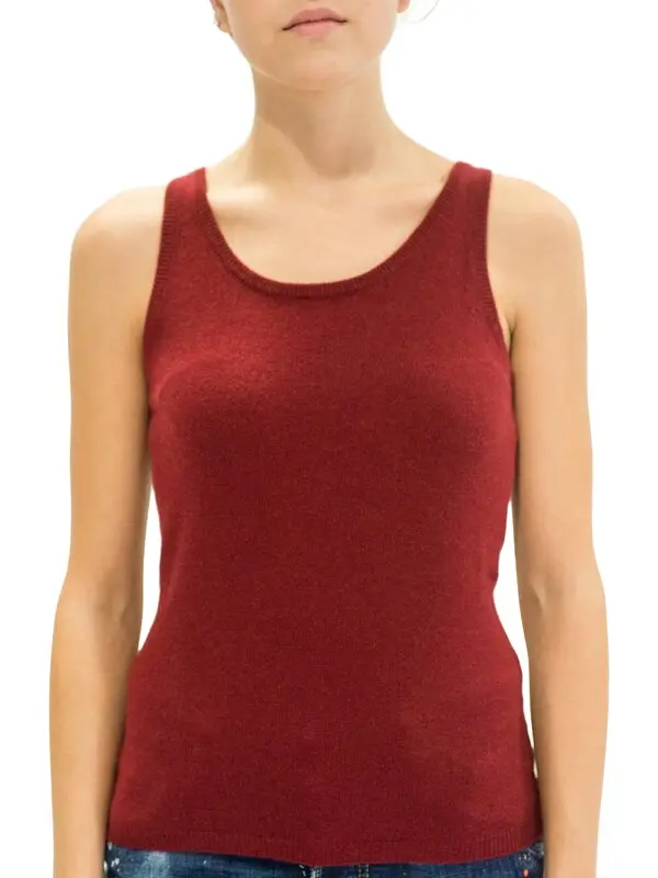 LA ROSE Cashmere Tank - Bordeaux
