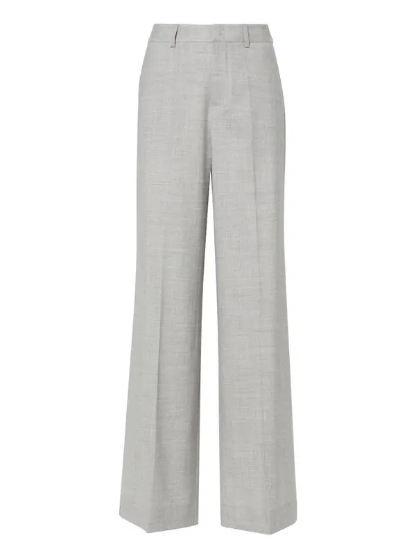 PAROSH Lillie Pressed Crease Wide Leg Pants - Grigio Melange Chiar