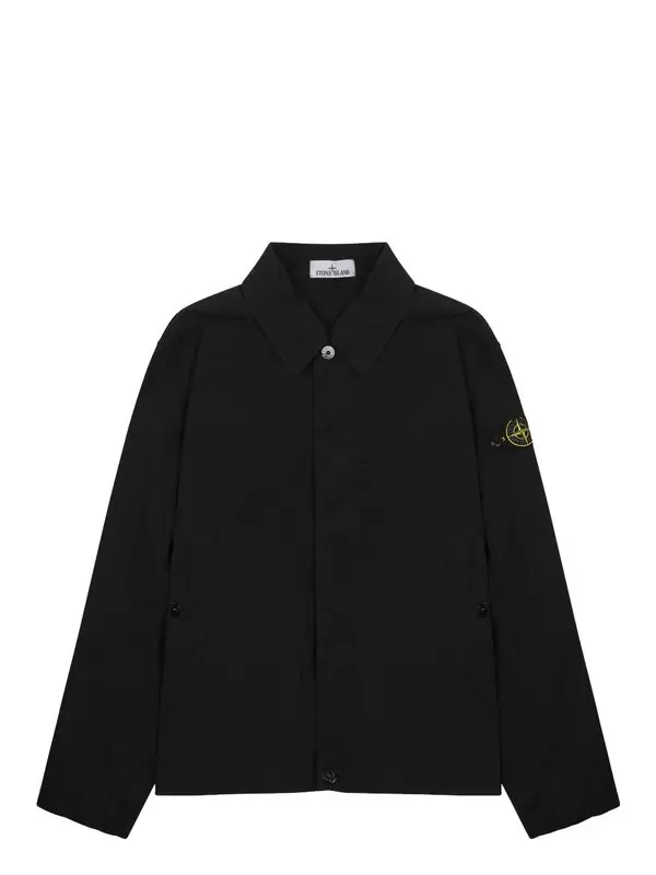 Stone Island Jacket With Logo Patch - Black