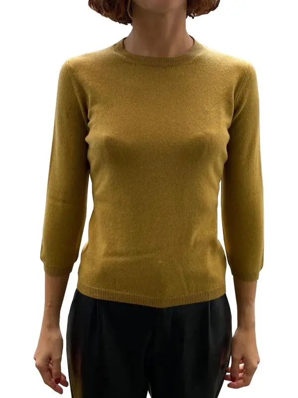 LA ROSE Maglia 3/4 Cashmere Top - Ocra