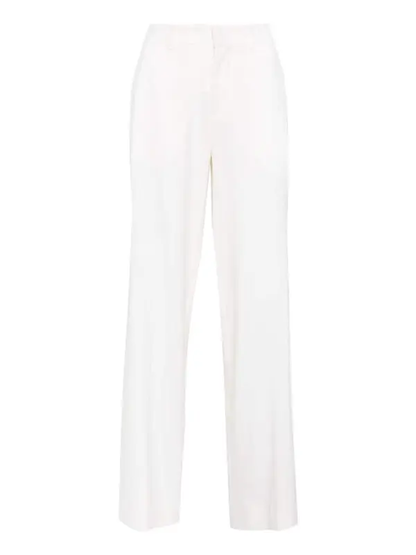 PAROSH Lillie Pressed Crease Wide Leg Pants - Panna