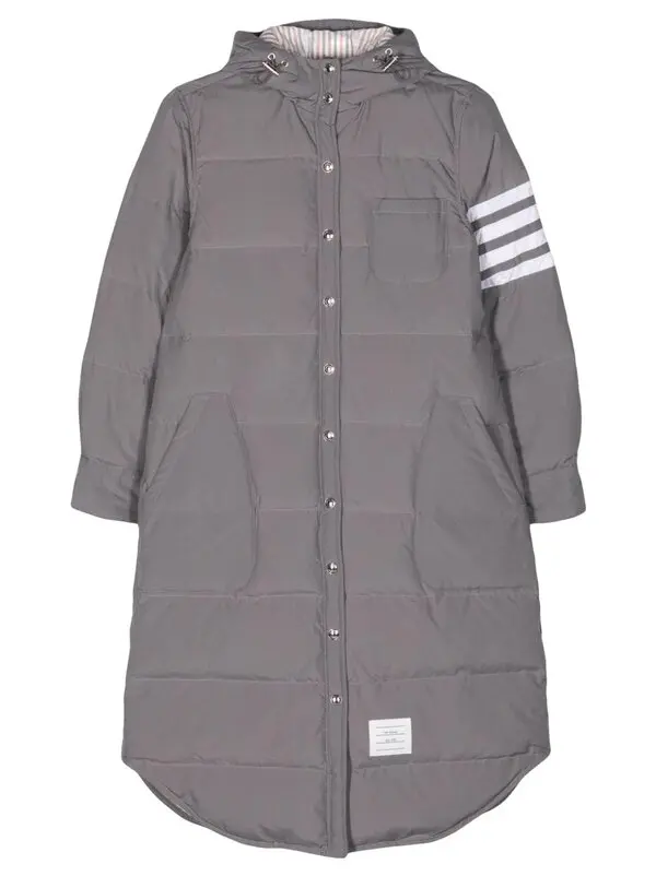 Thom Browne Down-filled Hooded Shirt Dress - Med Grey