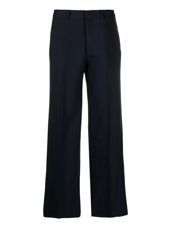 PAROSH Lillie Pressed Crease Wide Leg Pants - Blu