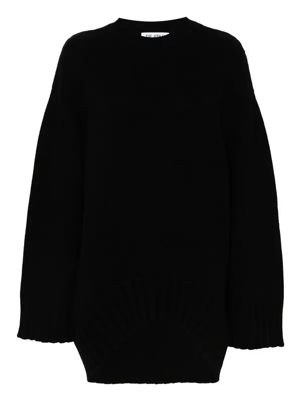 Attico Knitted Sweater Dress - Black