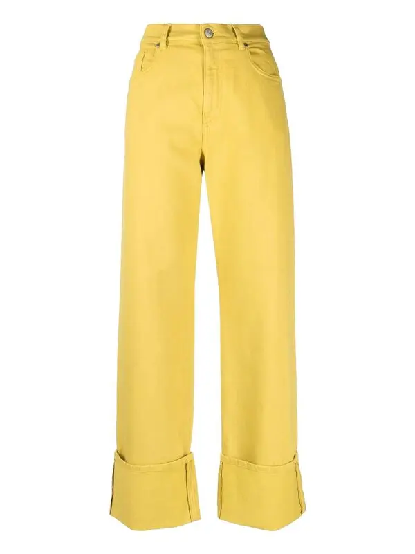 PAROSH Straight Leg Trousers - Yellow