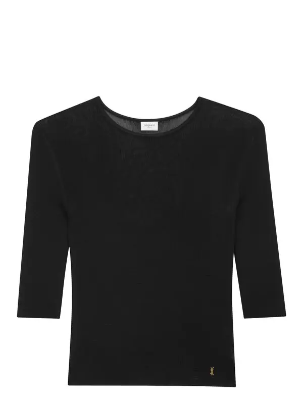 Saint Laurent Cassandre Cropped Top - Nero