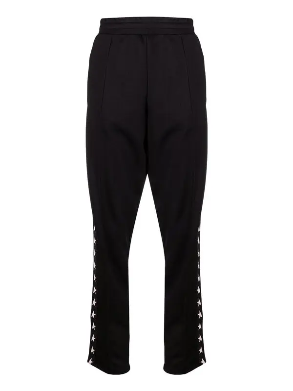 GOLDEN GOOSE Wide Leg Track Pants - Black/white