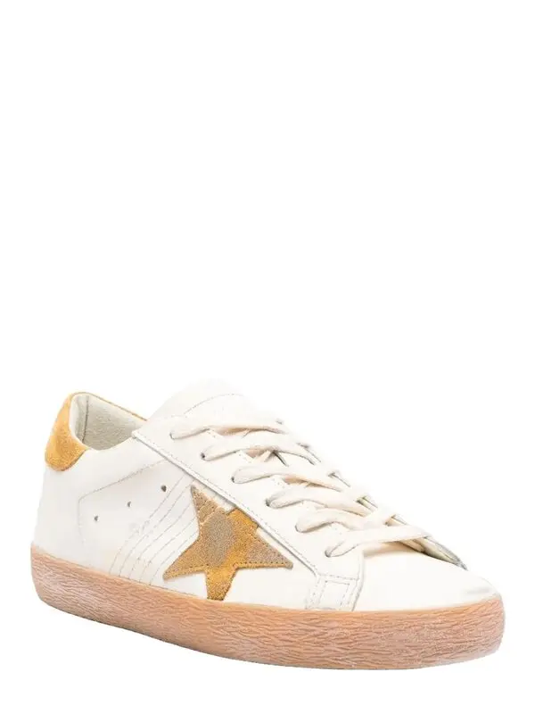 GOLDEN GOOSE Super-star Leather Sneakers - White/ocra