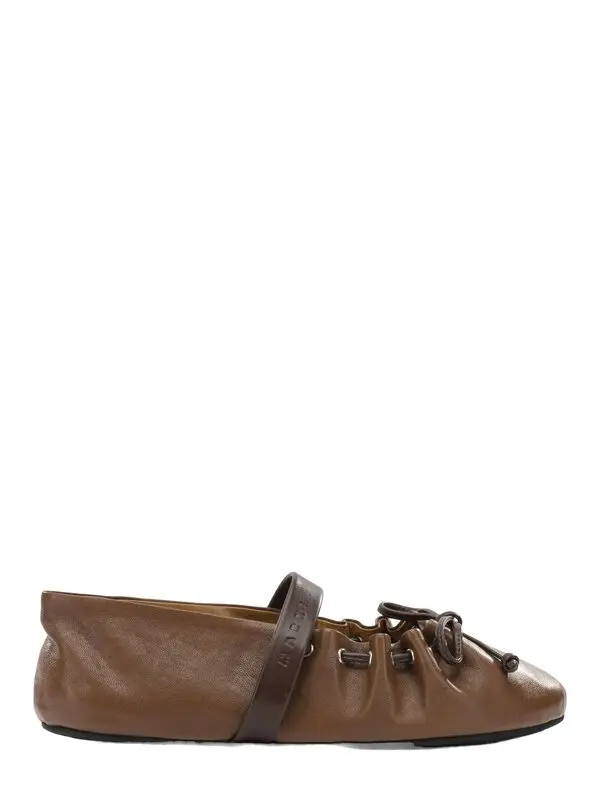 Marni Mary Jane Leather Ballet Flats - Brown