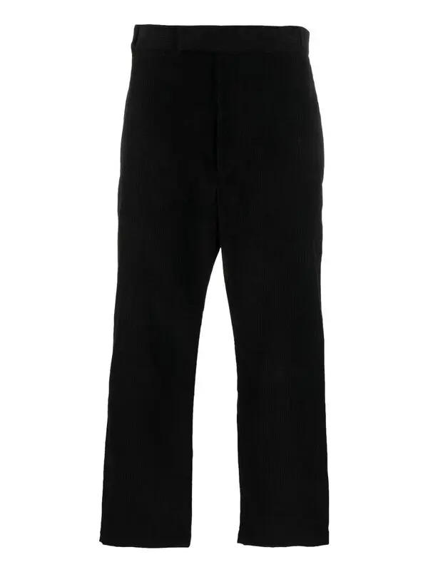 Thom Browne Corduroy Trousers With Rwb Stripe - Black
