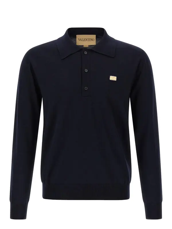Valentino Garavani Polo V Logo Signature - Blue