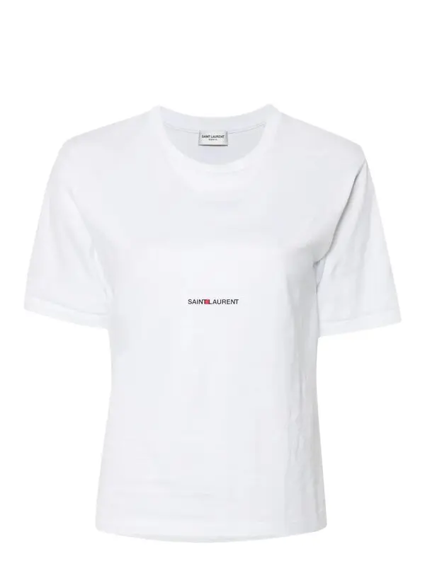 Saint Laurent Logo Print T-shirt - Bianco