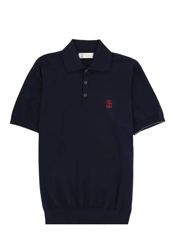 Brunello Cucinelli Polo Shirt With Logo - Blue