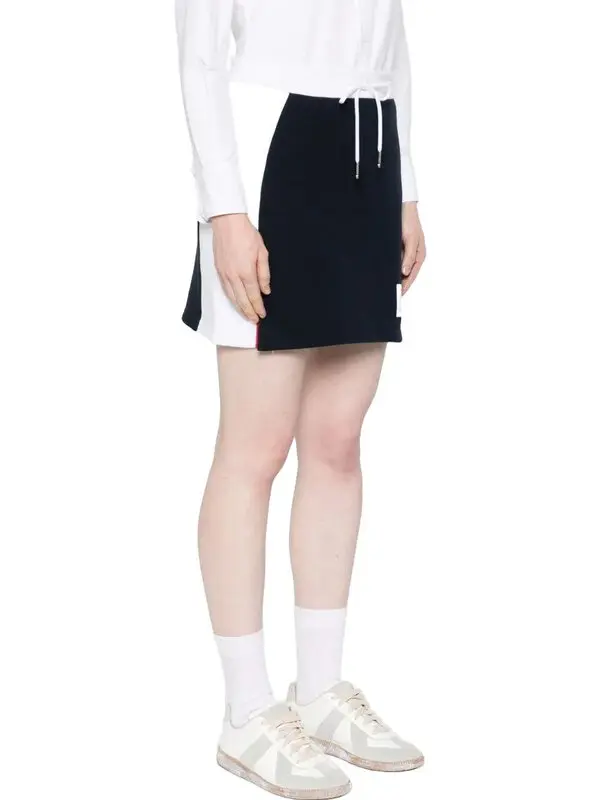 Thom Browne Mini Skirt With 4-bar Stripe - Navy