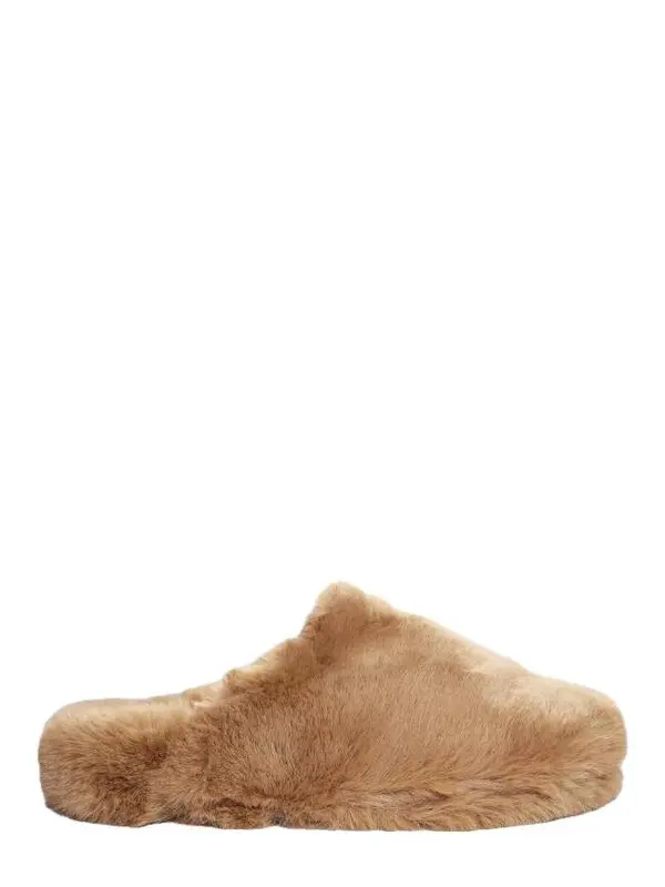LA ROSE Furry Indoor Slippers - Camel