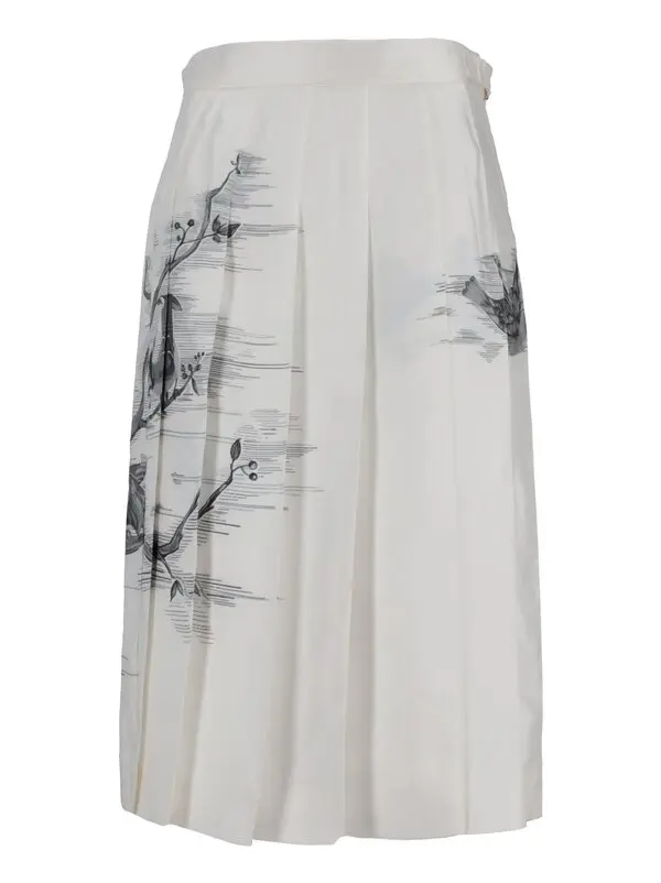 Thom Browne Pleated Midi Skirt - White