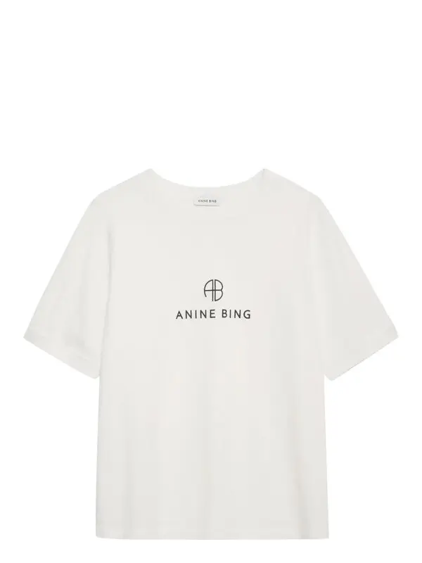 ANINE BING Jaylin Tee Monogram - Ivory