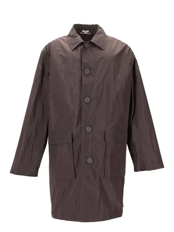 Thom Browne Packable Smock With Logo Print - Dark Grey