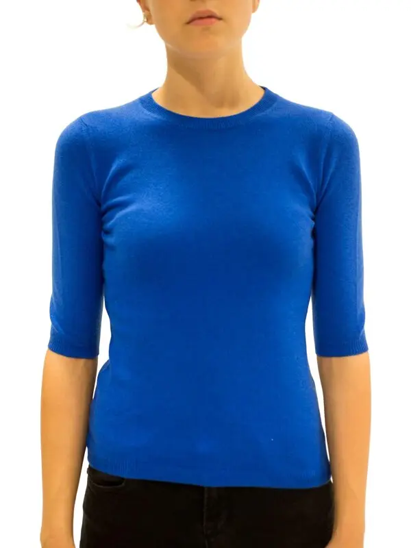 LA ROSE Cashmere 3/4 Sleeve Top - Bluette