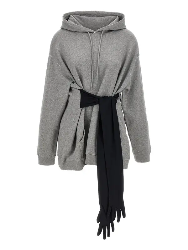 MAISON MARGIELA Hoodie Dress With Gloves - Gray