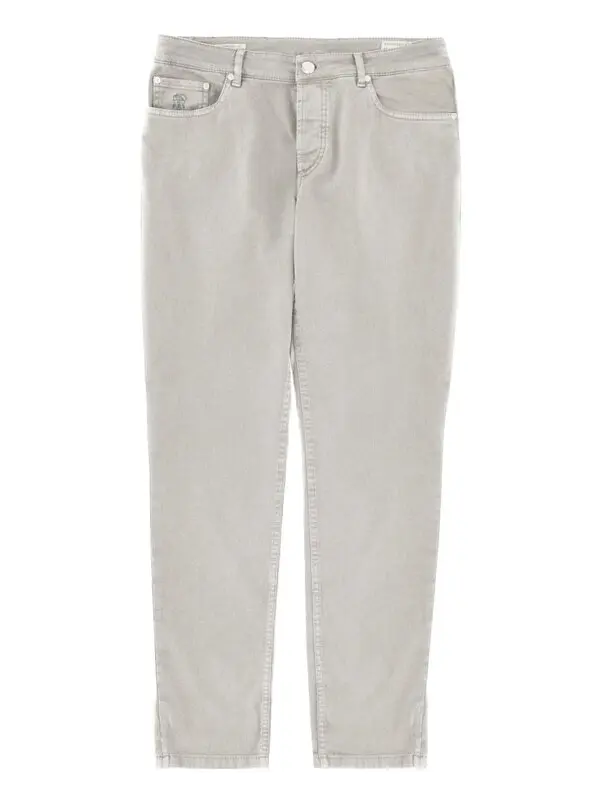 Brunello Cucinelli Cotton Denim Straight Jeans - Grey