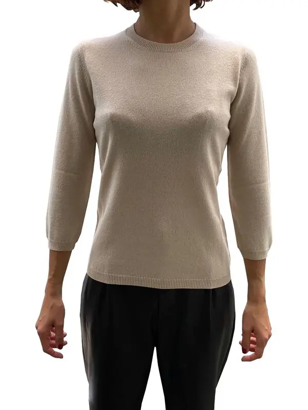 LA ROSE Maglia 3/4 Cashmere - Beige Chiaro