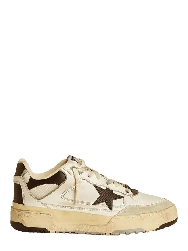 GOLDEN GOOSE Forty2 Leather Sneakers - White/black/beige