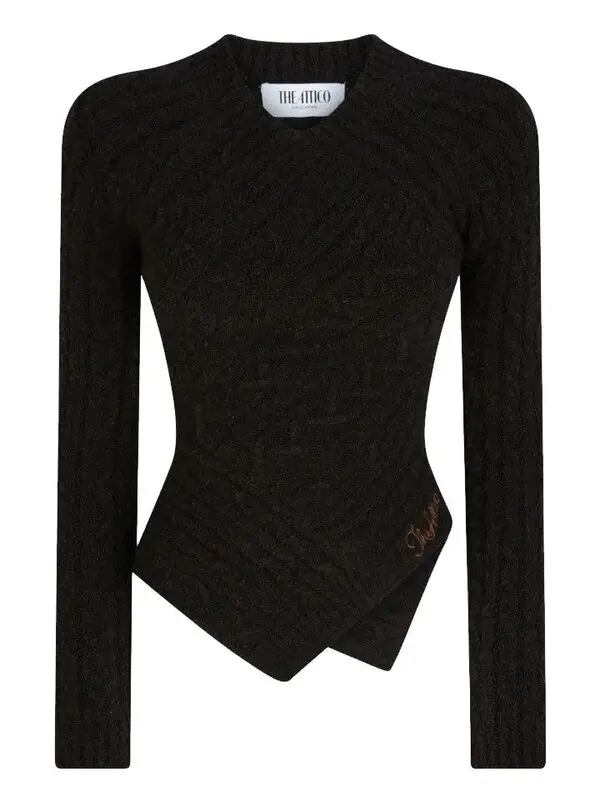 Attico Long Sleeve Sweater - Brown