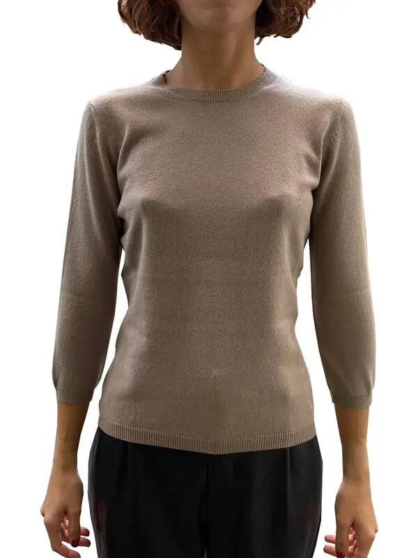 LA ROSE Cashmere 3/4 Sleeve Top - Tortora
