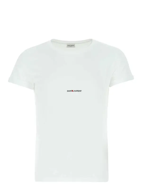 Saint Laurent Crew Neck T Shirt - Bianco