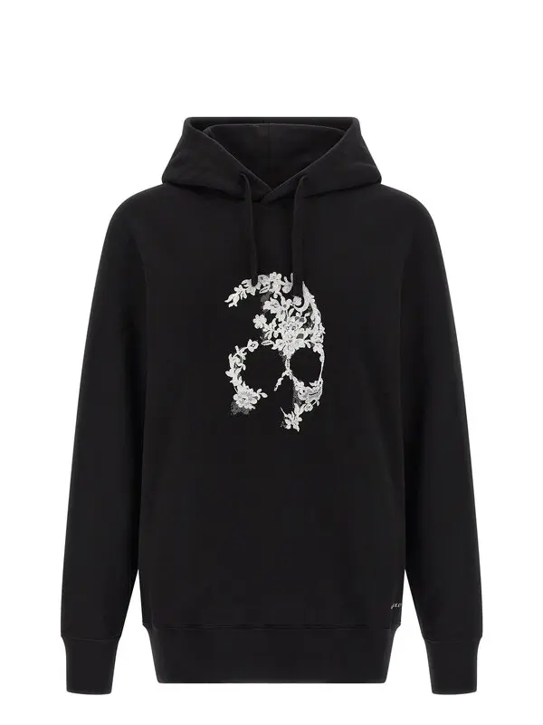 Alexander McQueen Hoodie With Skull Print - White/black