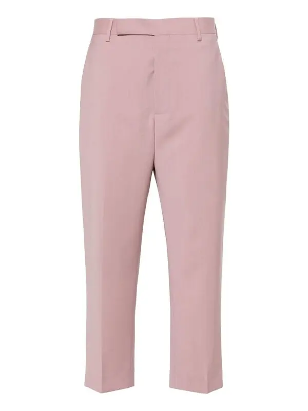 Rick Owens Pressed Creased Wool Trouser - Dusty Pink