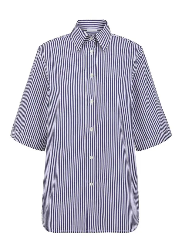 PAROSH Cerbiatto Short Sleeve Shirt - Fantasia Blue