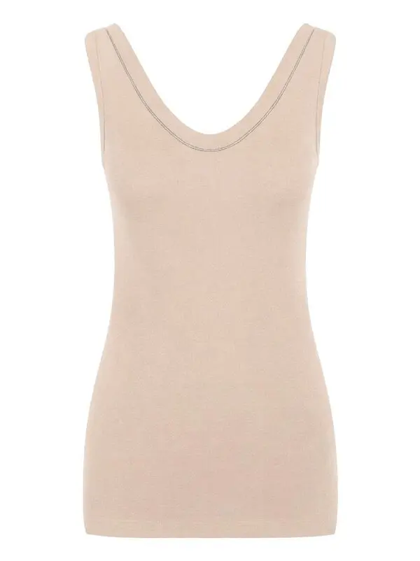 Brunello Cucinelli Cotton Tank Top - Beige