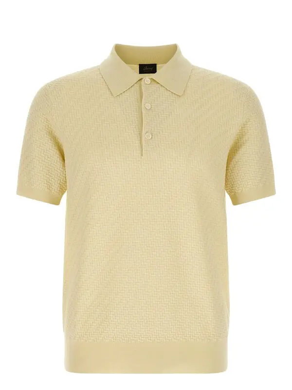 Brioni Weaving Polo Plot - Yellow