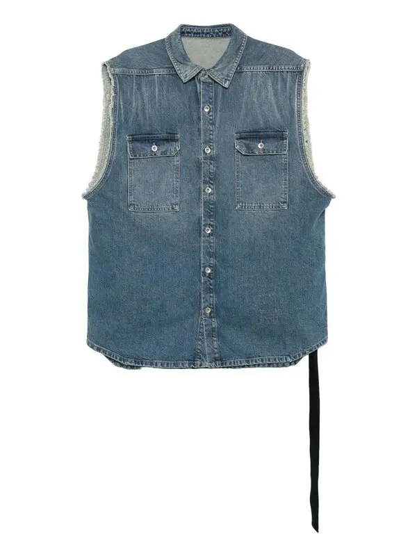 Rick Owens Sl Tommy Jumbo Gilet - Washed Indigo