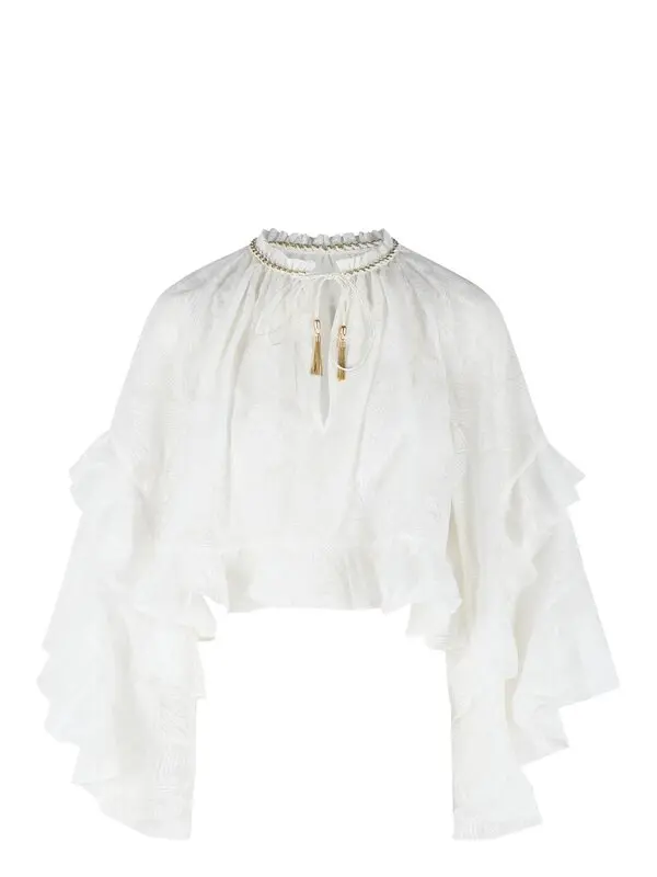 Zimmermann Daylight Cotton Blend Blouse - Ivory