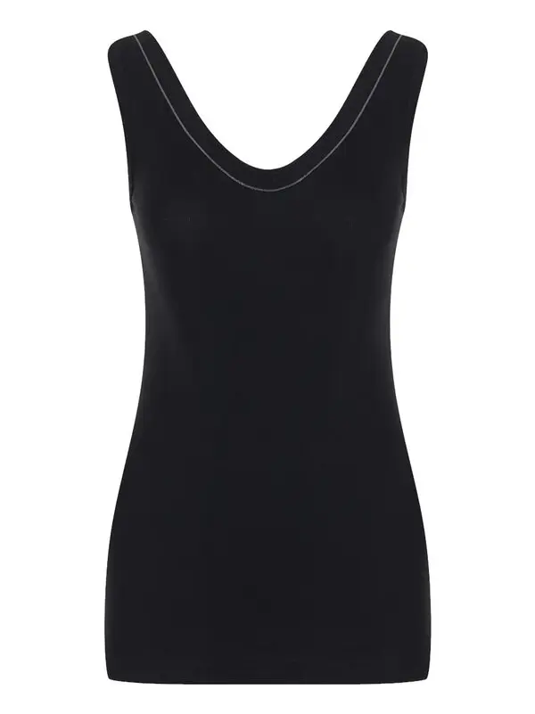 Brunello Cucinelli Cotton Tank Top - Black