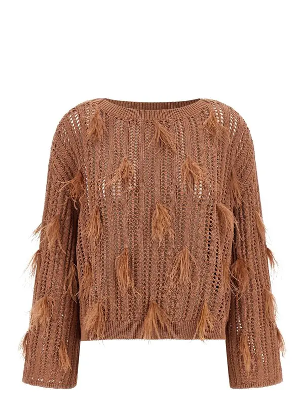 Twin-set Ostrich Feather Sweater - Brown