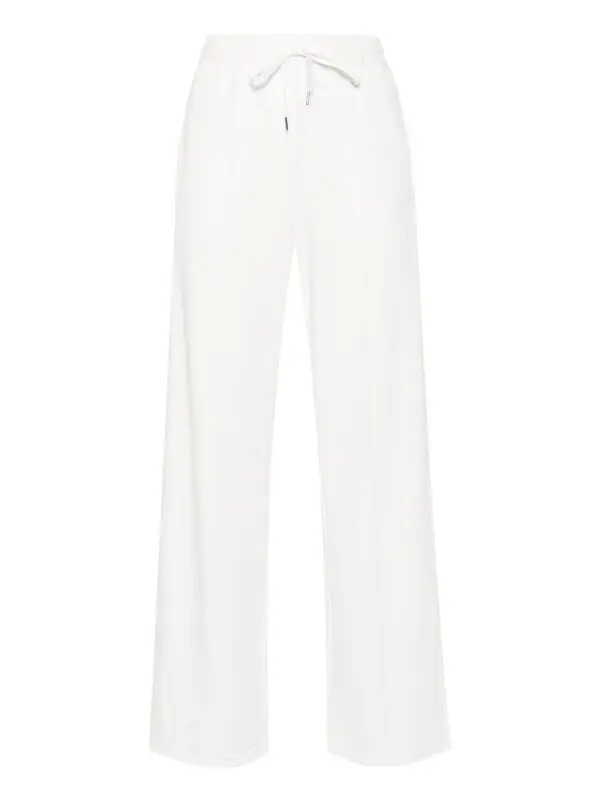 PAROSH Logo Embroidered Straight Leg Pants - Panna